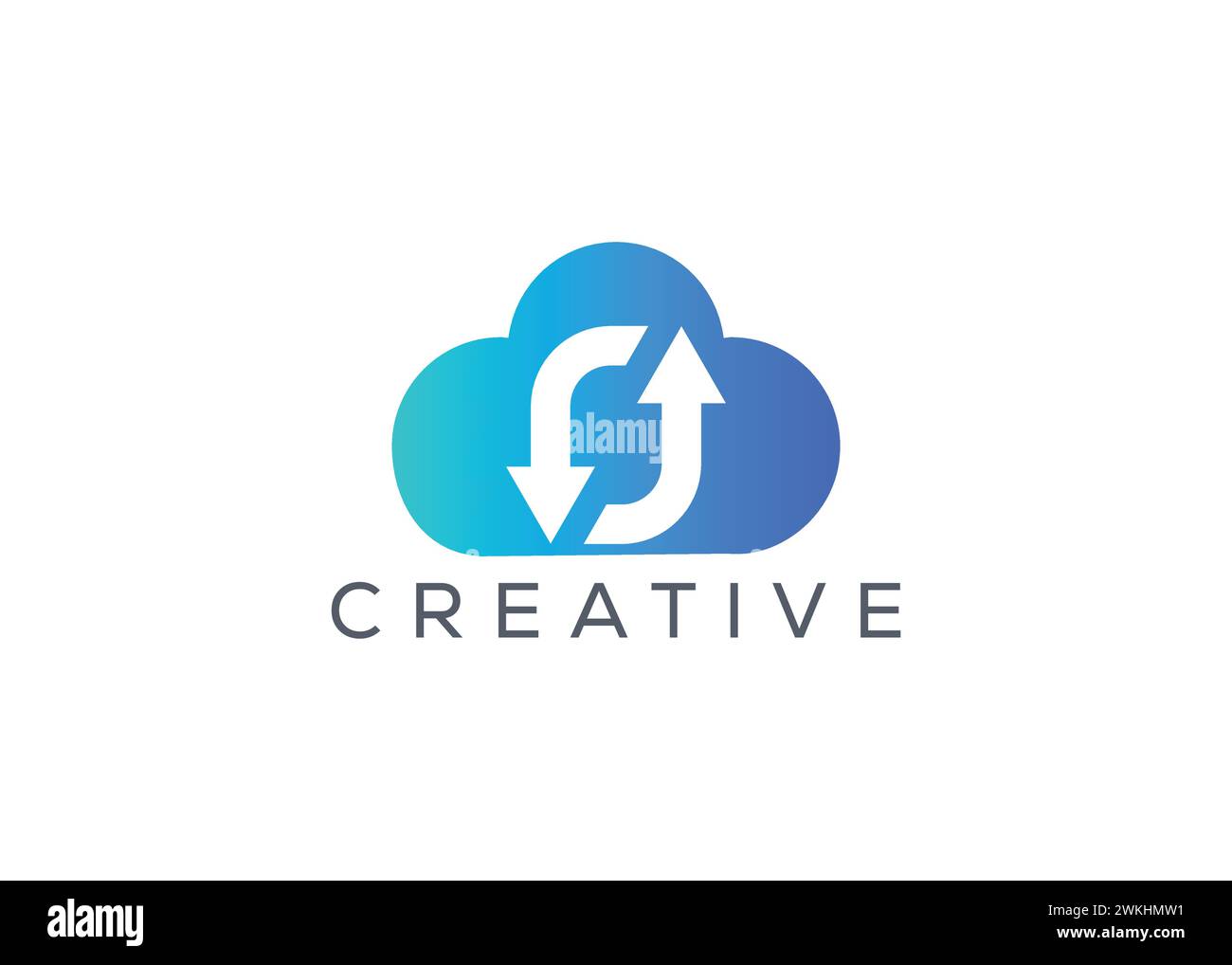 Creative and minimal Abstract Cloud swap Arrow logo vector template ...