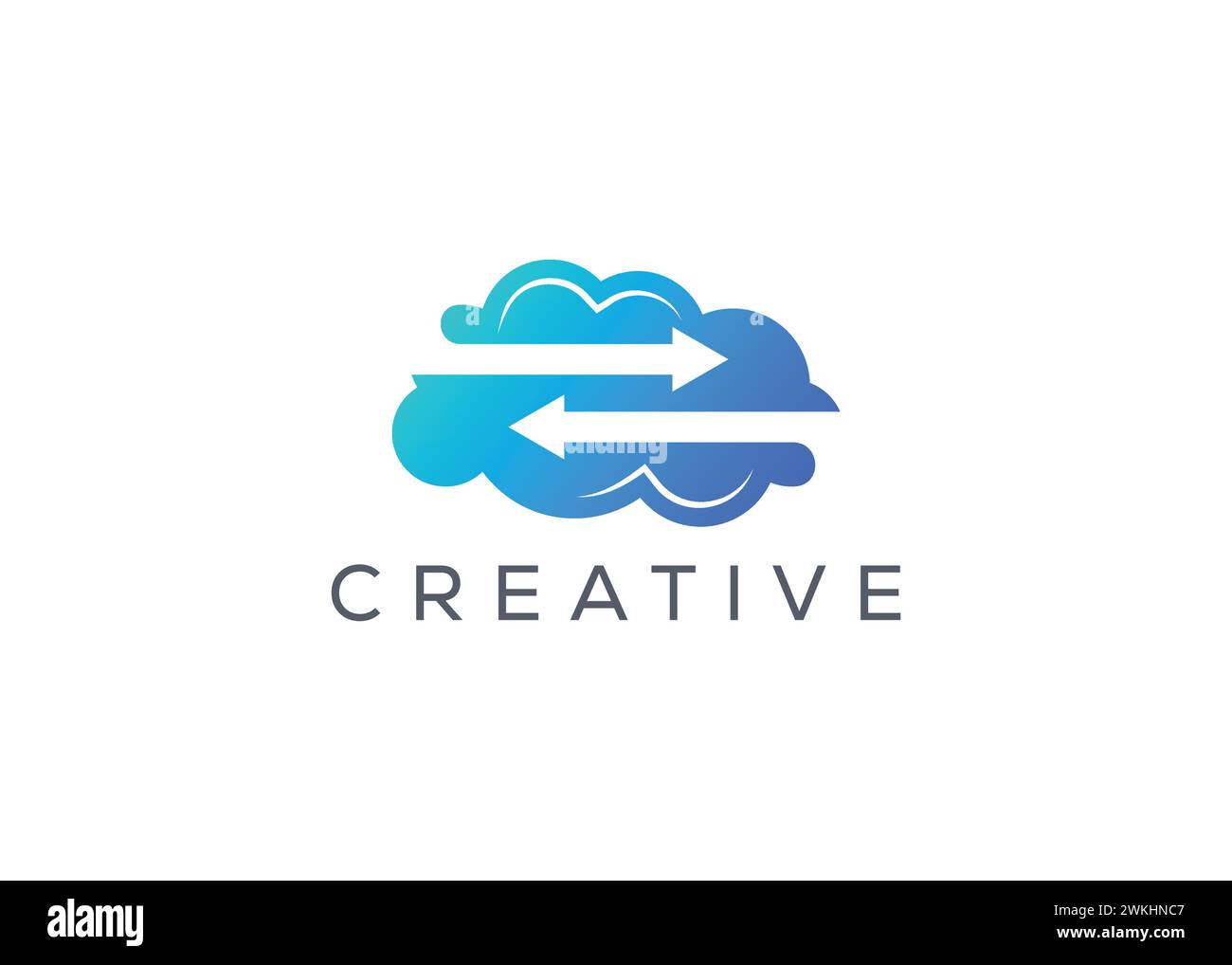 Creative and minimal Abstract Cloud swap Arrow logo vector template ...