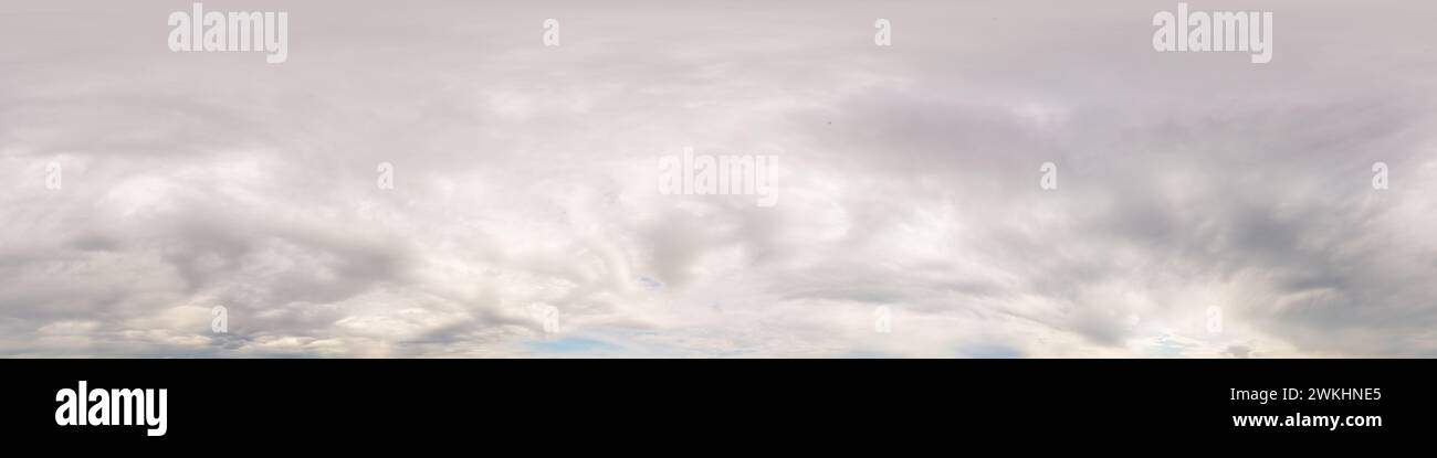 Dramatic overcast sky panorama with dark gloomy rainy clouds. HDR 360 ...