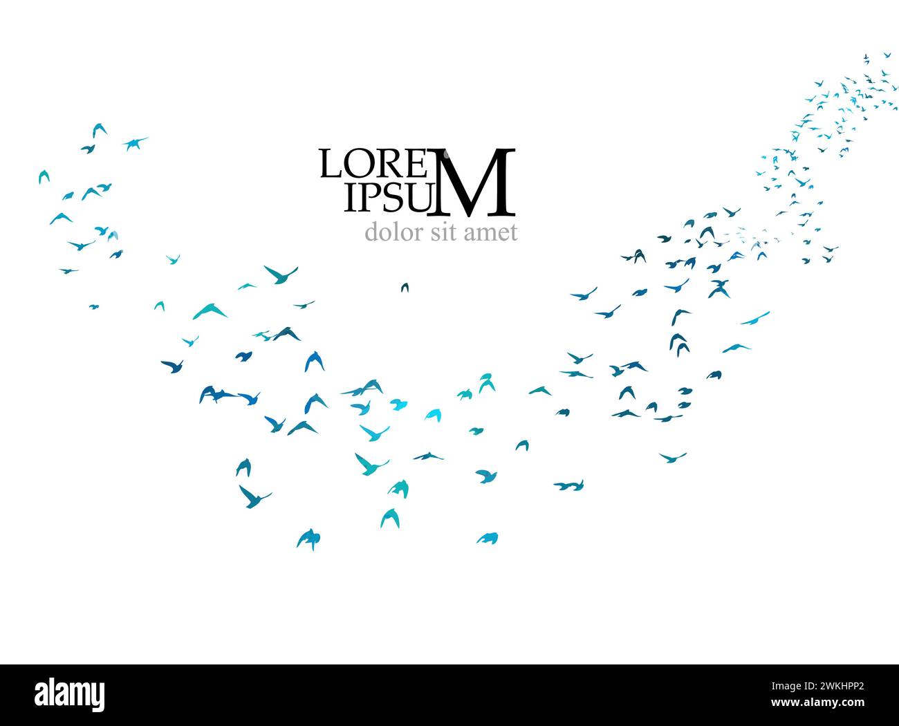A flock of blue watercolor flying birds. hand drawing. Not AI, Free ...