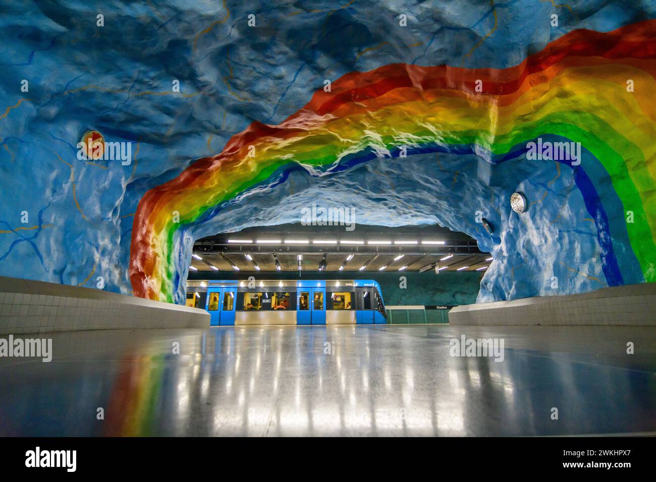 stockholm, sweden, 03 aug 2023, underground railway, tunnelbana ...
