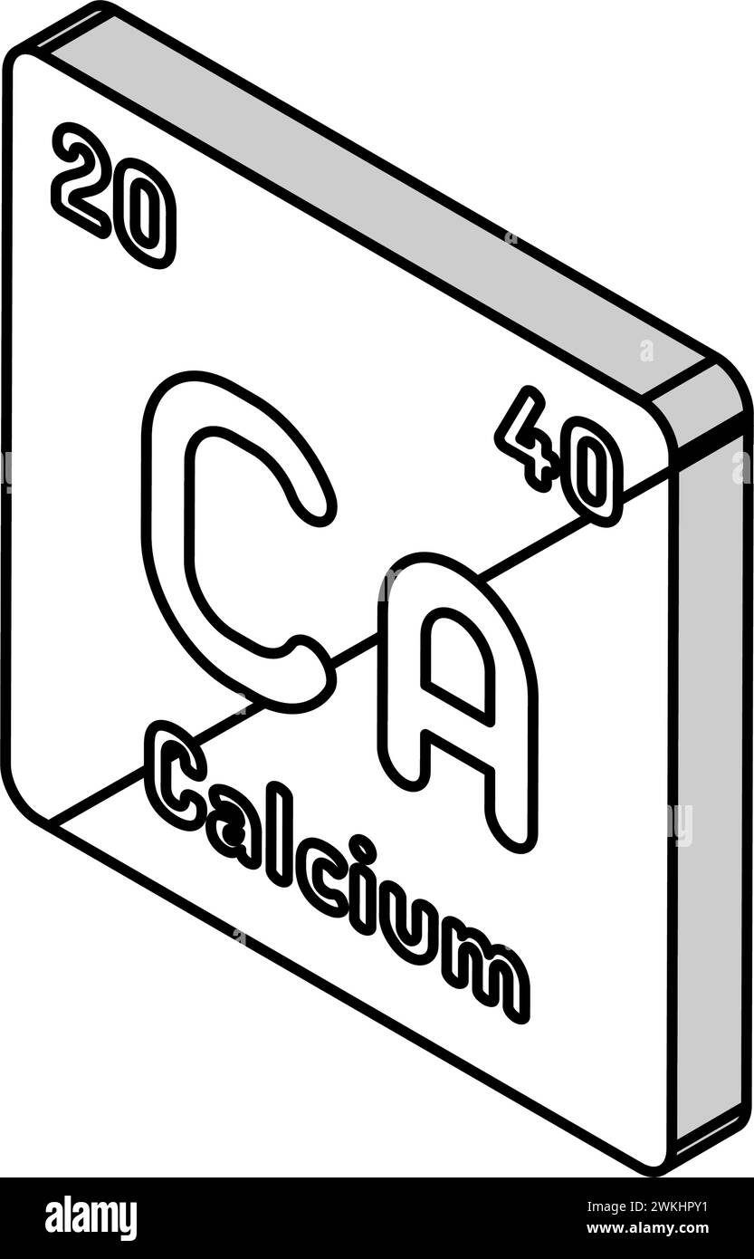 calcium chemical element isometric icon vector illustration Stock ...