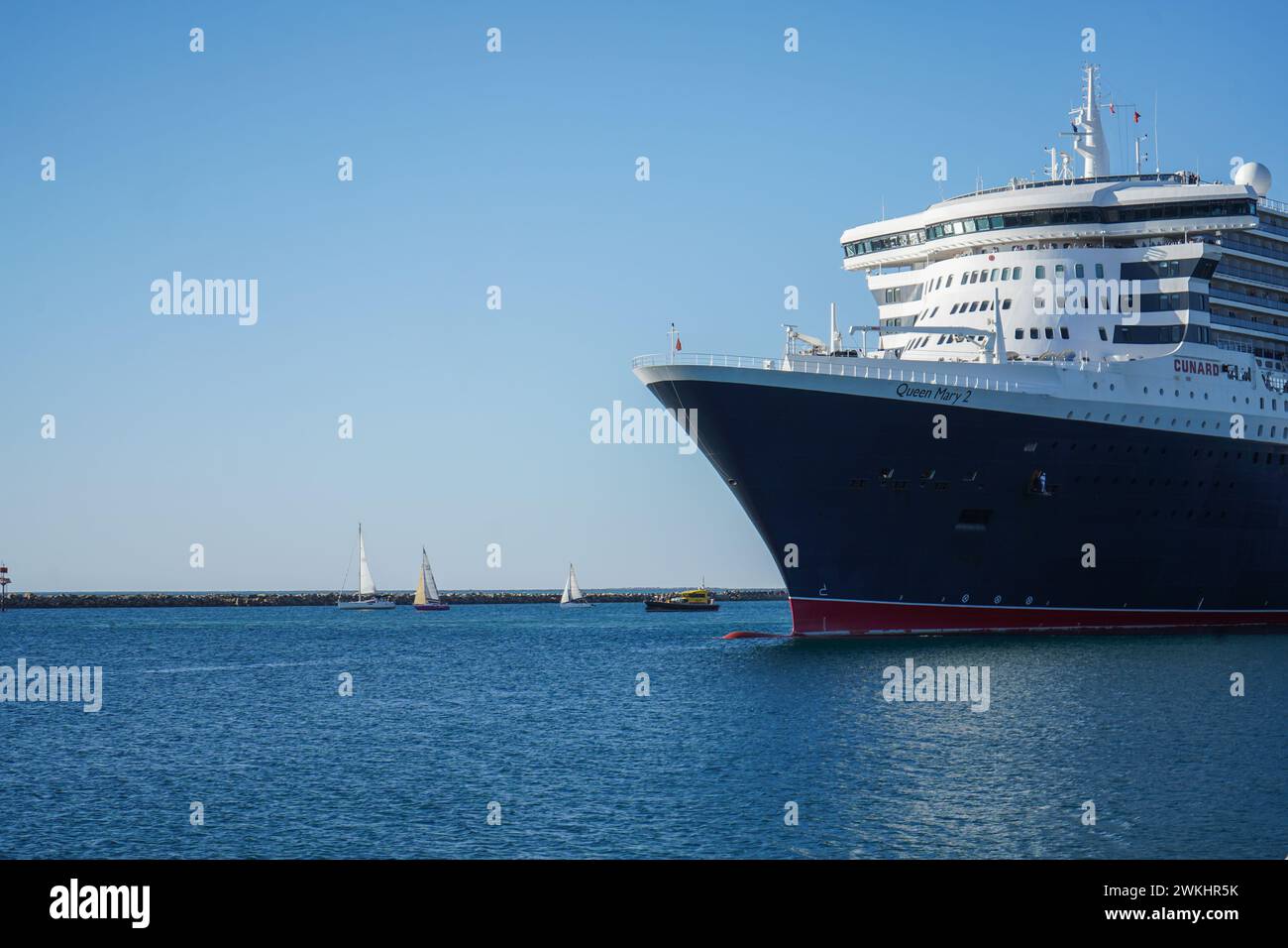 Adelaide, SA Australia 21 February 2024 . The bow of the luxury cruiser ...