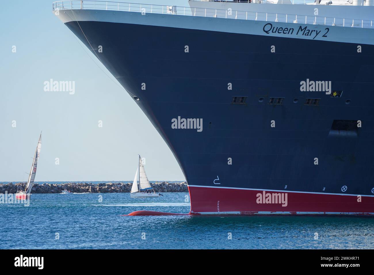 Adelaide, SA Australia 21 February 2024 . The bow of the luxury cruiser ...