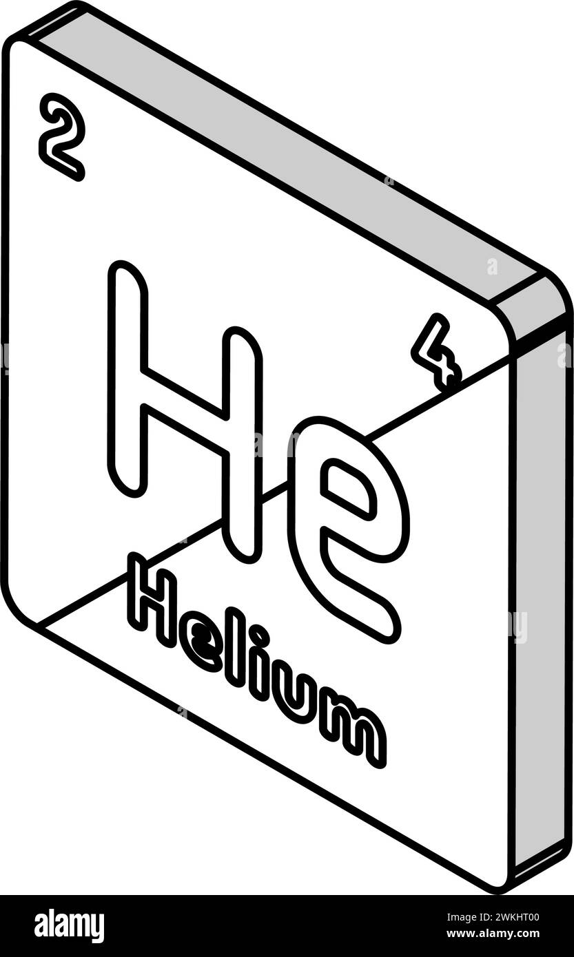 helium chemical element isometric icon vector illustration Stock Vector ...