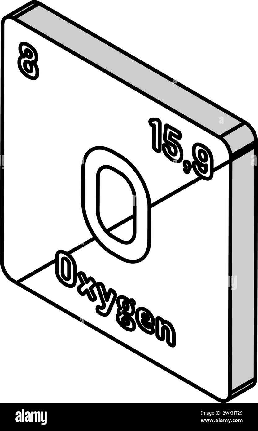 oxygen chemical element isometric icon vector illustration Stock Vector ...