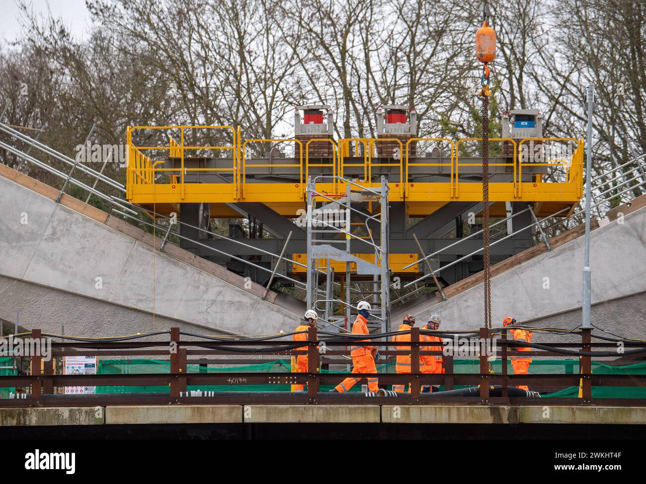 Harefield, UK. 20th February, 2024. HS2 are carrying out urgent remedial works inside the newly ...