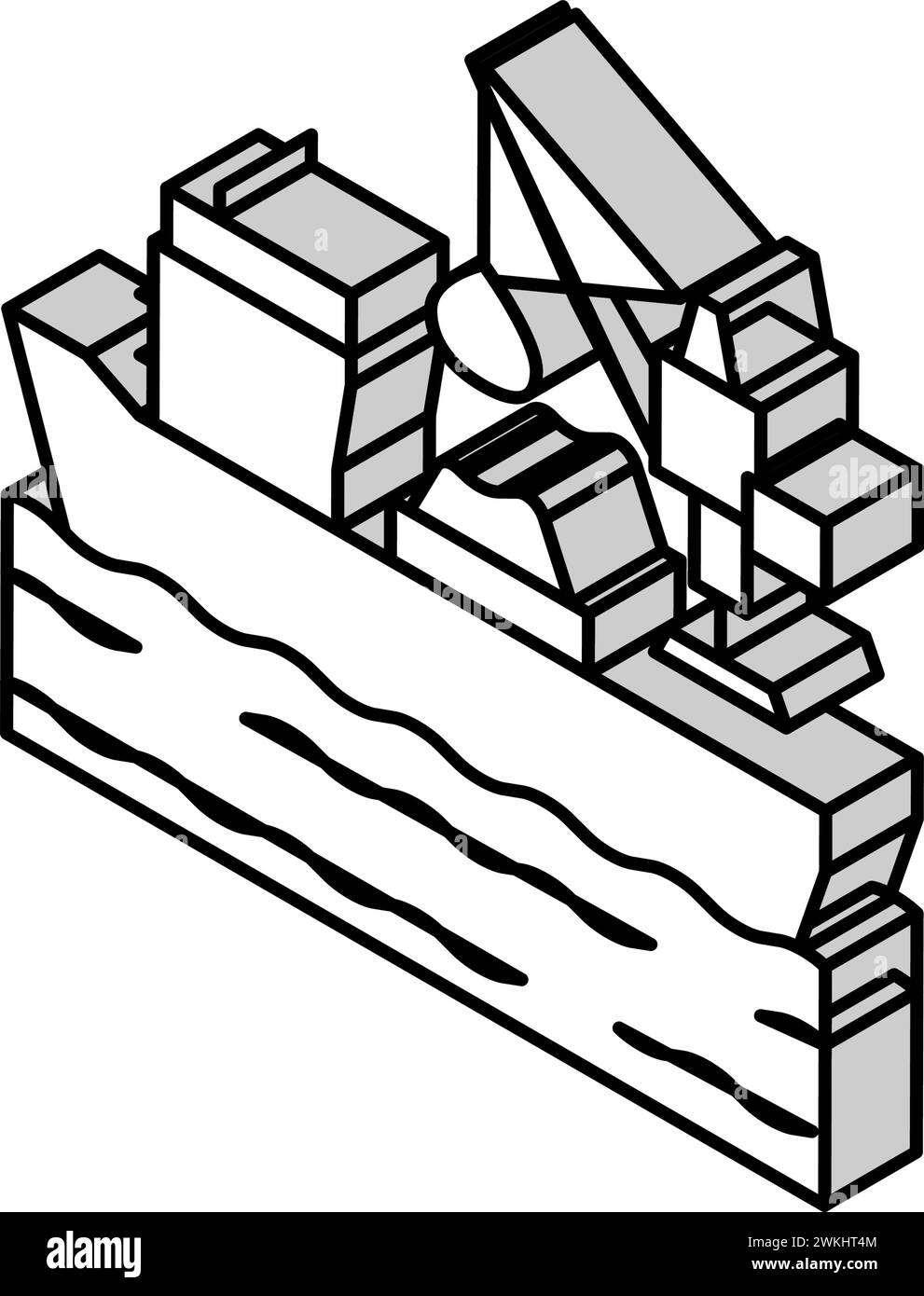 unloading steel production isometric icon vector illustration Stock ...