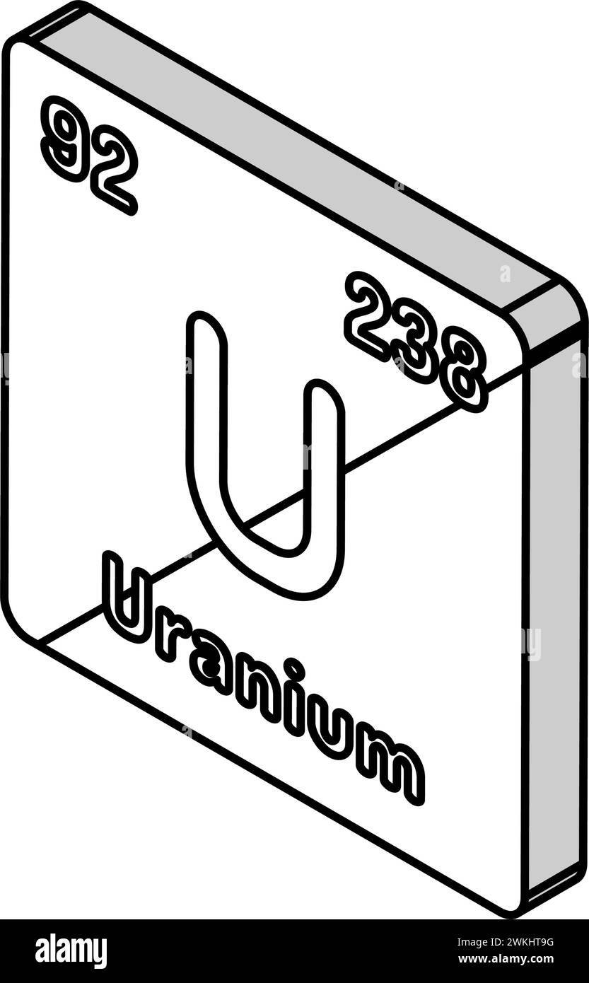 uranium chemical element isometric icon vector illustration Stock ...