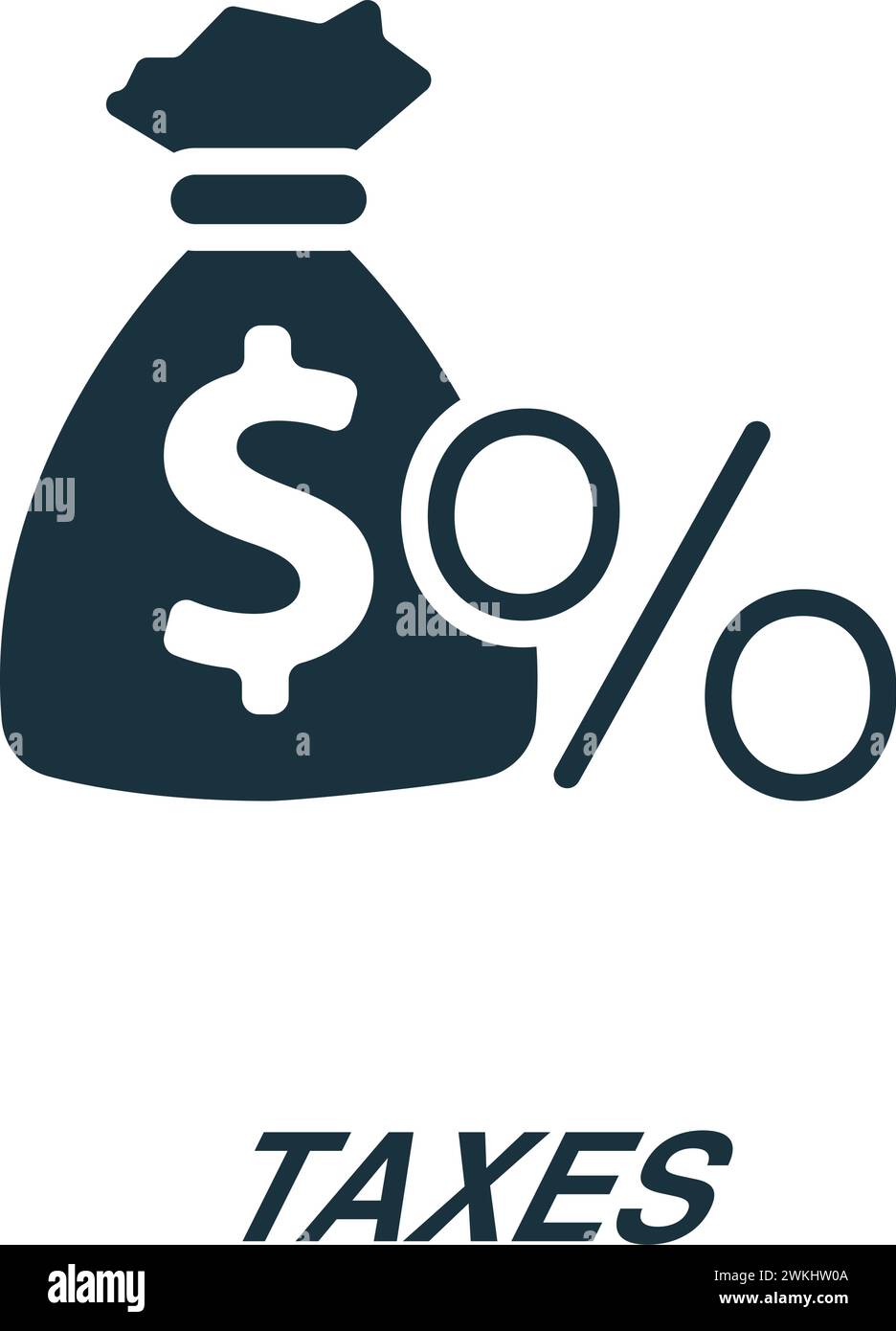 Taxes icon. Monochrome simple sign from freelance collection. Taxes ...