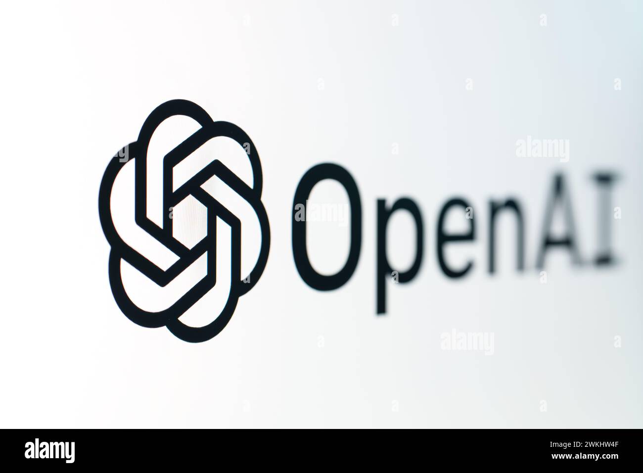 OpenAI logo on white background. OpenAI ChatGPT on PC screen Stock ...