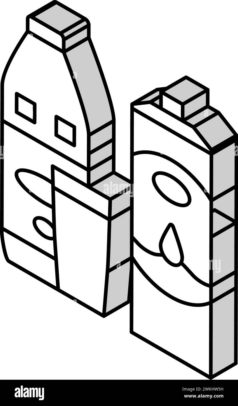 kefir milk product dairy isometric icon vector illustration Stock ...