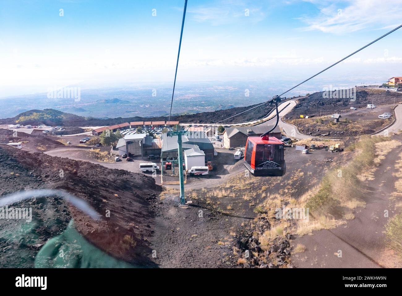 Taormina, Italy - September 26, 2022: Funivia del Etna cable railway to ...