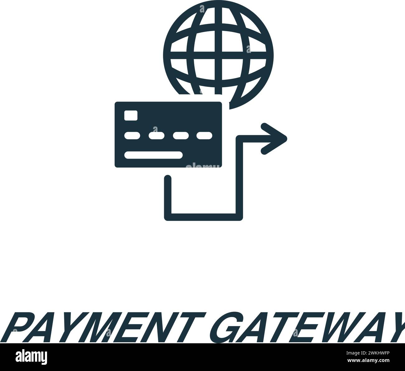 Payment gateway icon. Monochrome simple sign from freelance collection ...