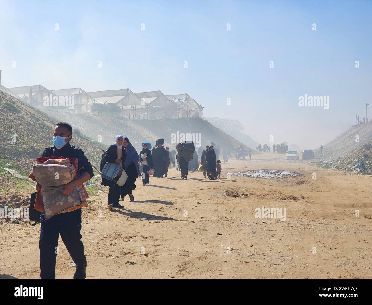 Rafah, Palestine. 25th Jan, 2024. The exodus of Palestinian refugees ...