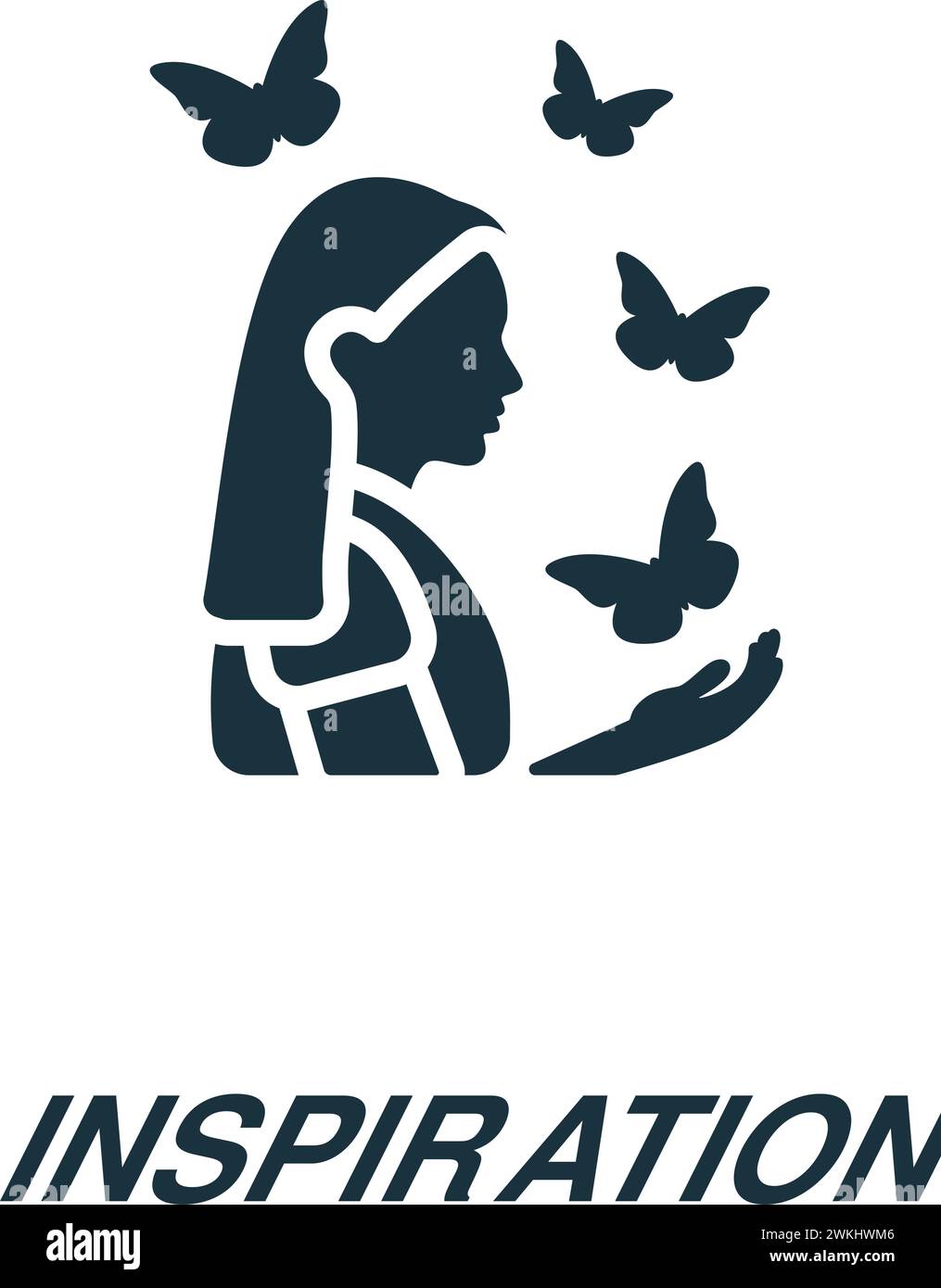 Inspiration icon. Monochrome simple sign from freelance collection ...
