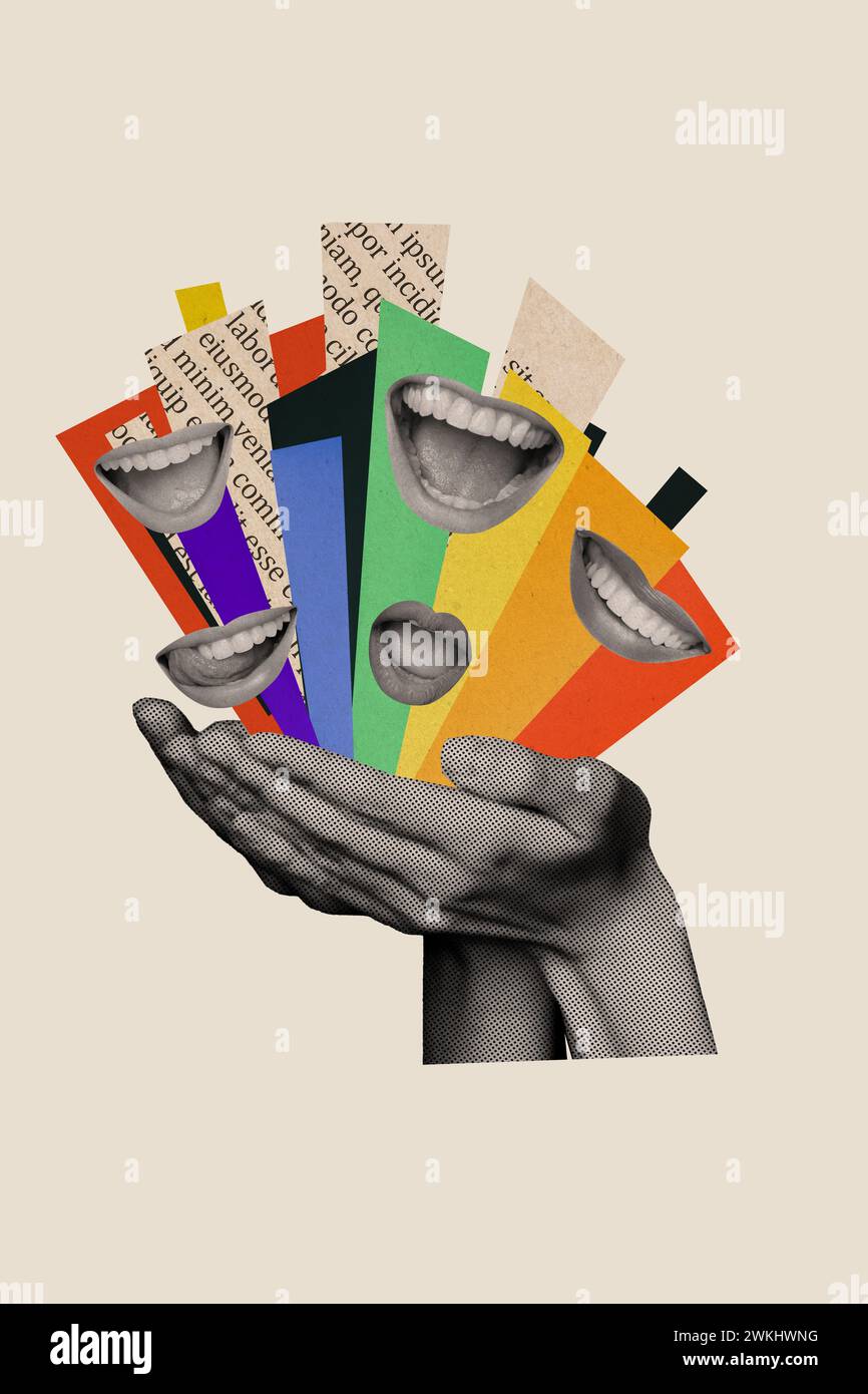 Artwork image trend sketch composite 3d collage photo of black white ...