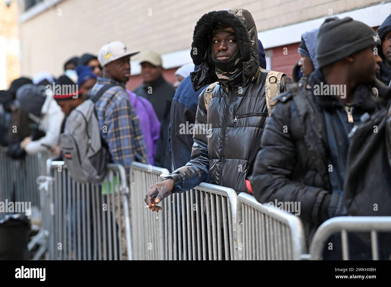 New York, New York, USA. 20th Feb, 2024. Migrants that have been sent ...