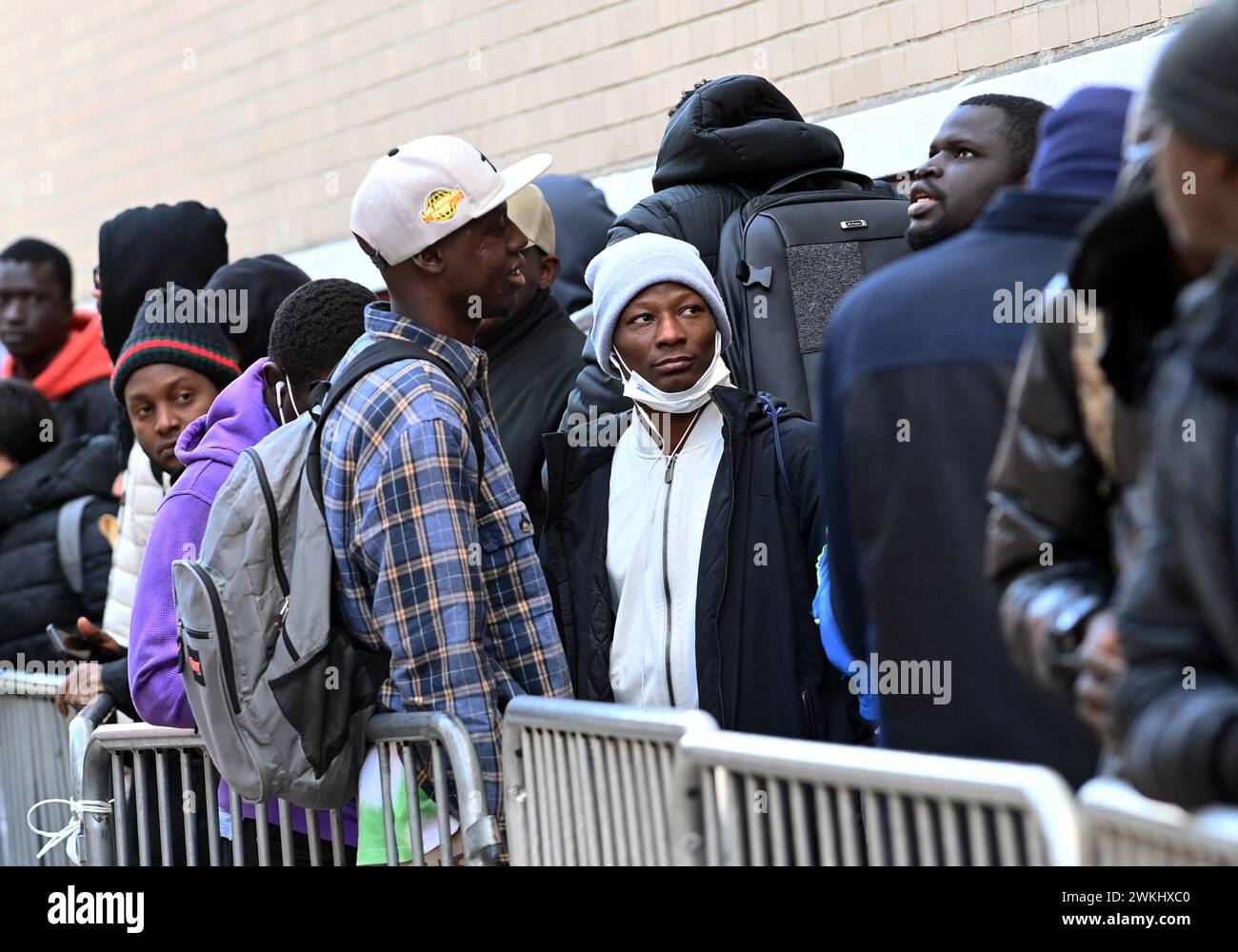 New York, New York, USA. 20th Feb, 2024. Migrants that have been sent ...