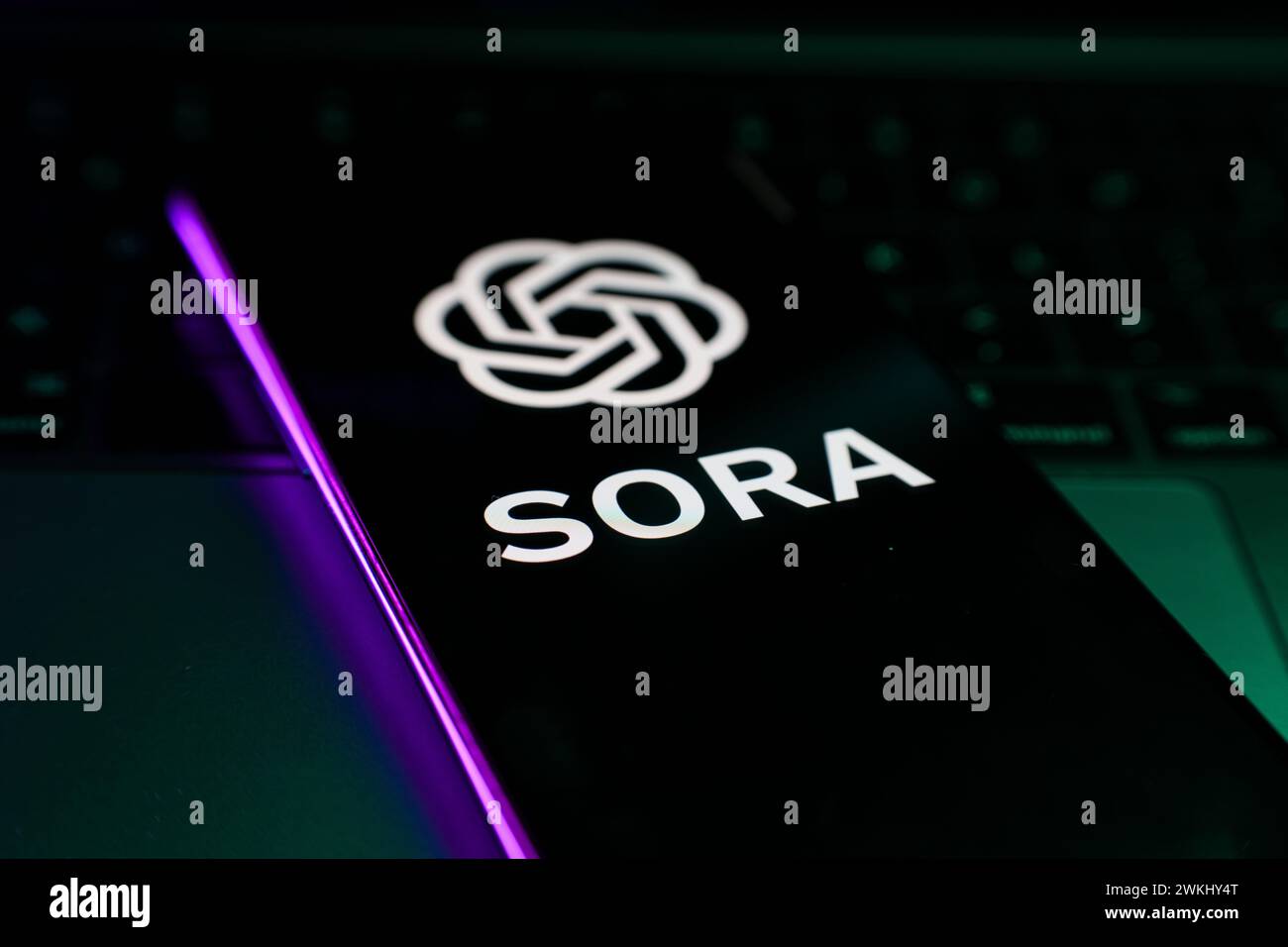 Sora OpenAi new text to video AI model. Sora and Openai logo on screen Stock Photo - Alamy
