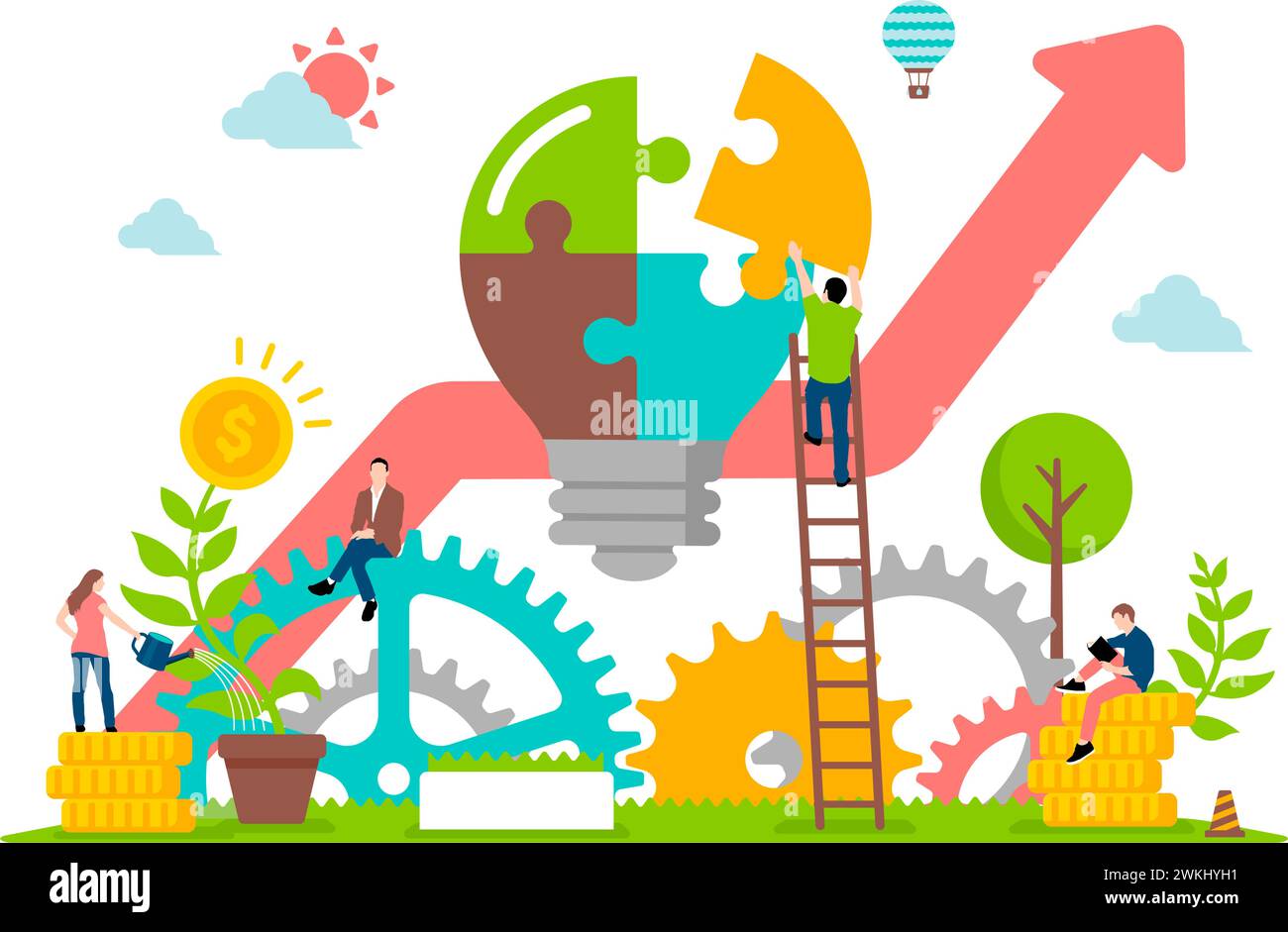 Business growth vector banner illustration Stock Vector Image & Art - Alamy