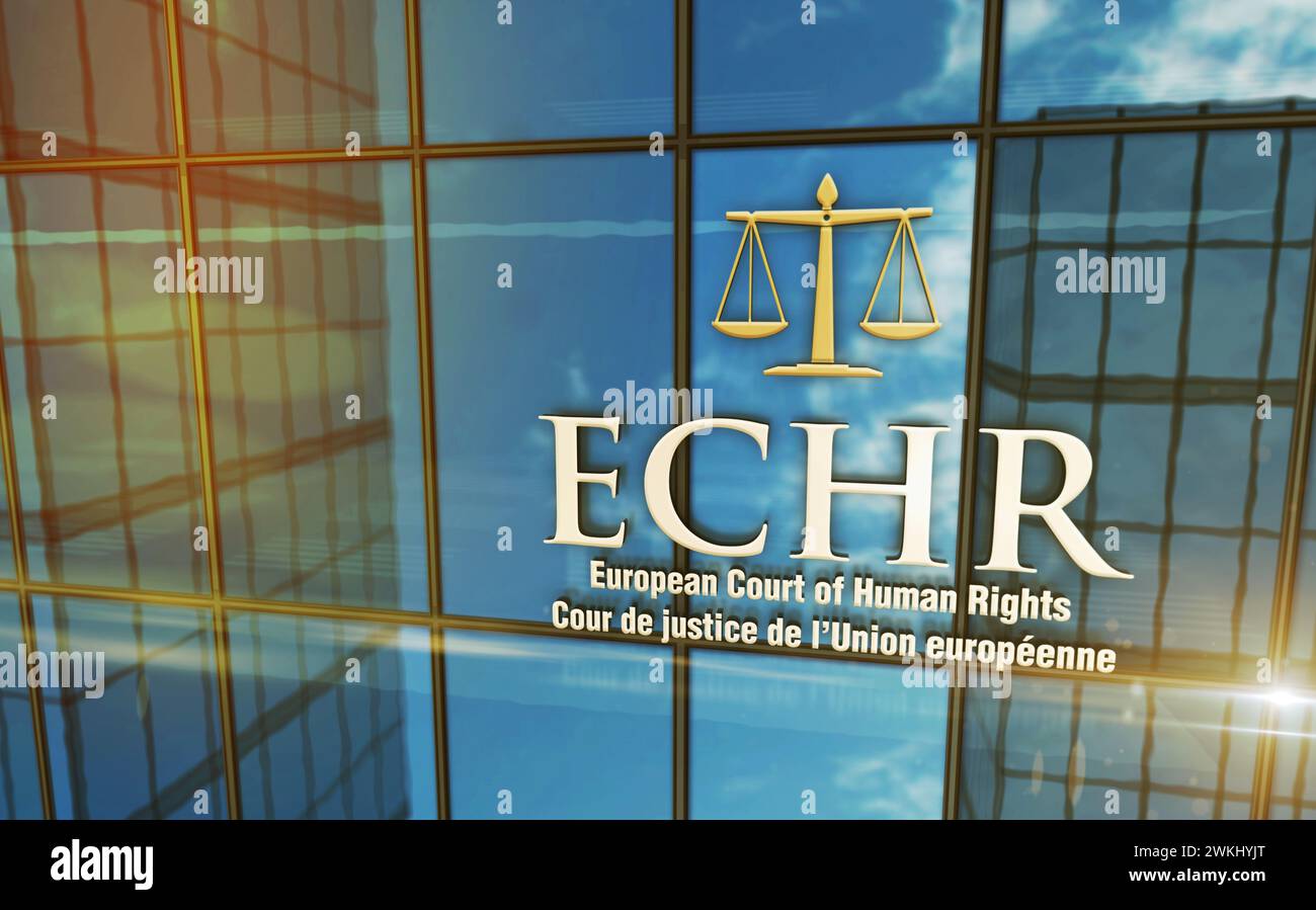 Strasbourg, France, February 20, 2024: ECHR european court of human ...