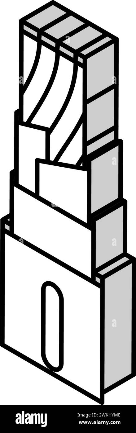 fire resistant cable wire isometric icon vector illustration Stock ...