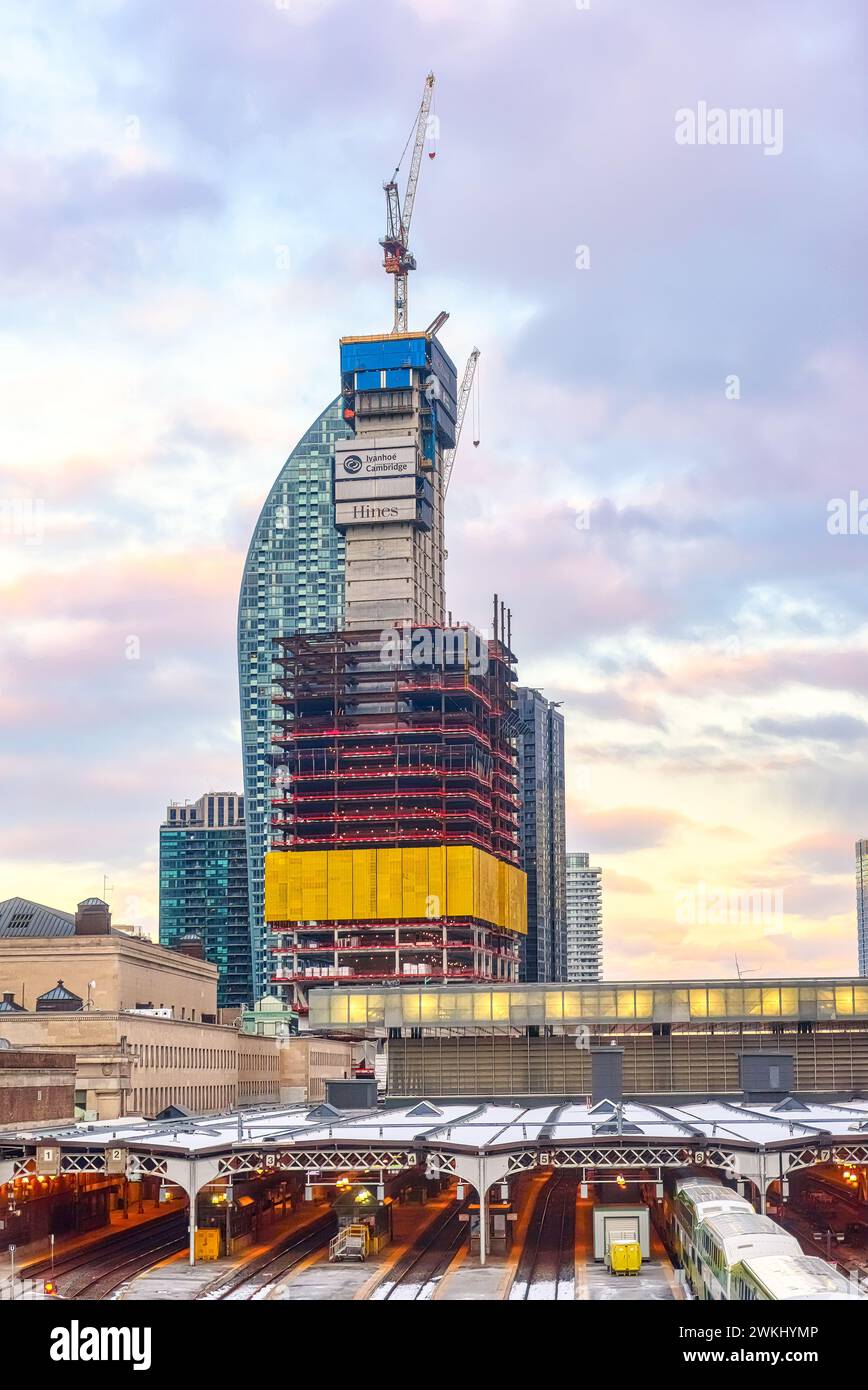 Construction site of skyscraper, Toronto, Canada Stock Photo - Alamy