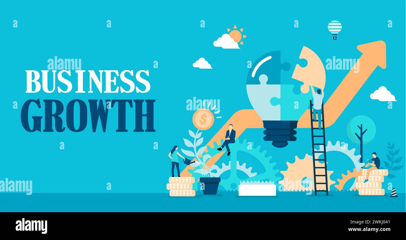 Business growth vector banner illustration Stock Vector Image & Art - Alamy