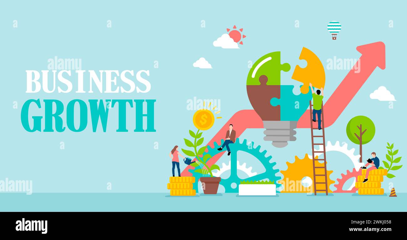 Business growth vector banner illustration Stock Vector Image & Art - Alamy