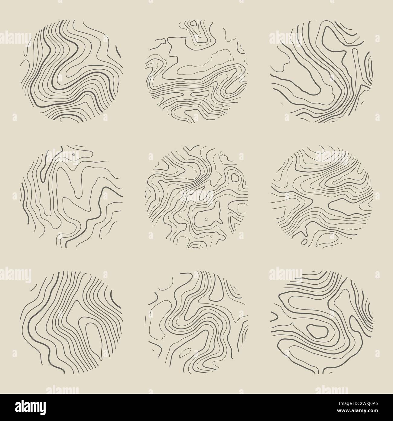 Topographic map with contour lines. Geographic terrain grid, relief height elevation. Ground ...