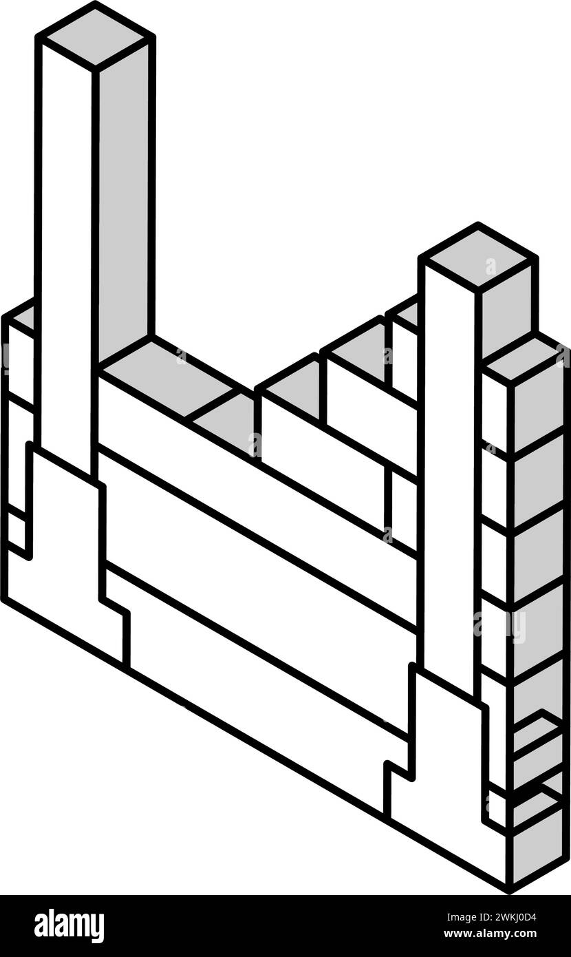 columns building structure isometric icon vector illustration Stock ...