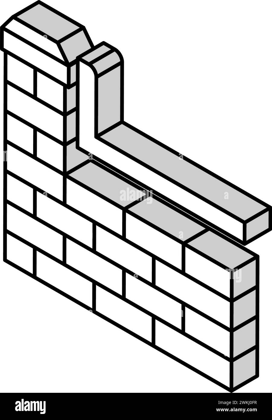 waterproofing terrace building structure isometric icon vector ...