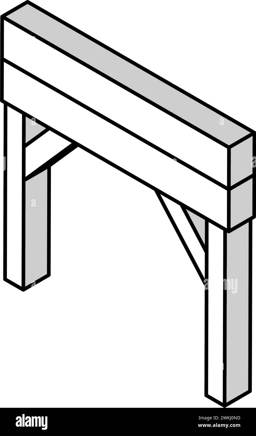 beams building house isometric icon vector illustration Stock Vector ...