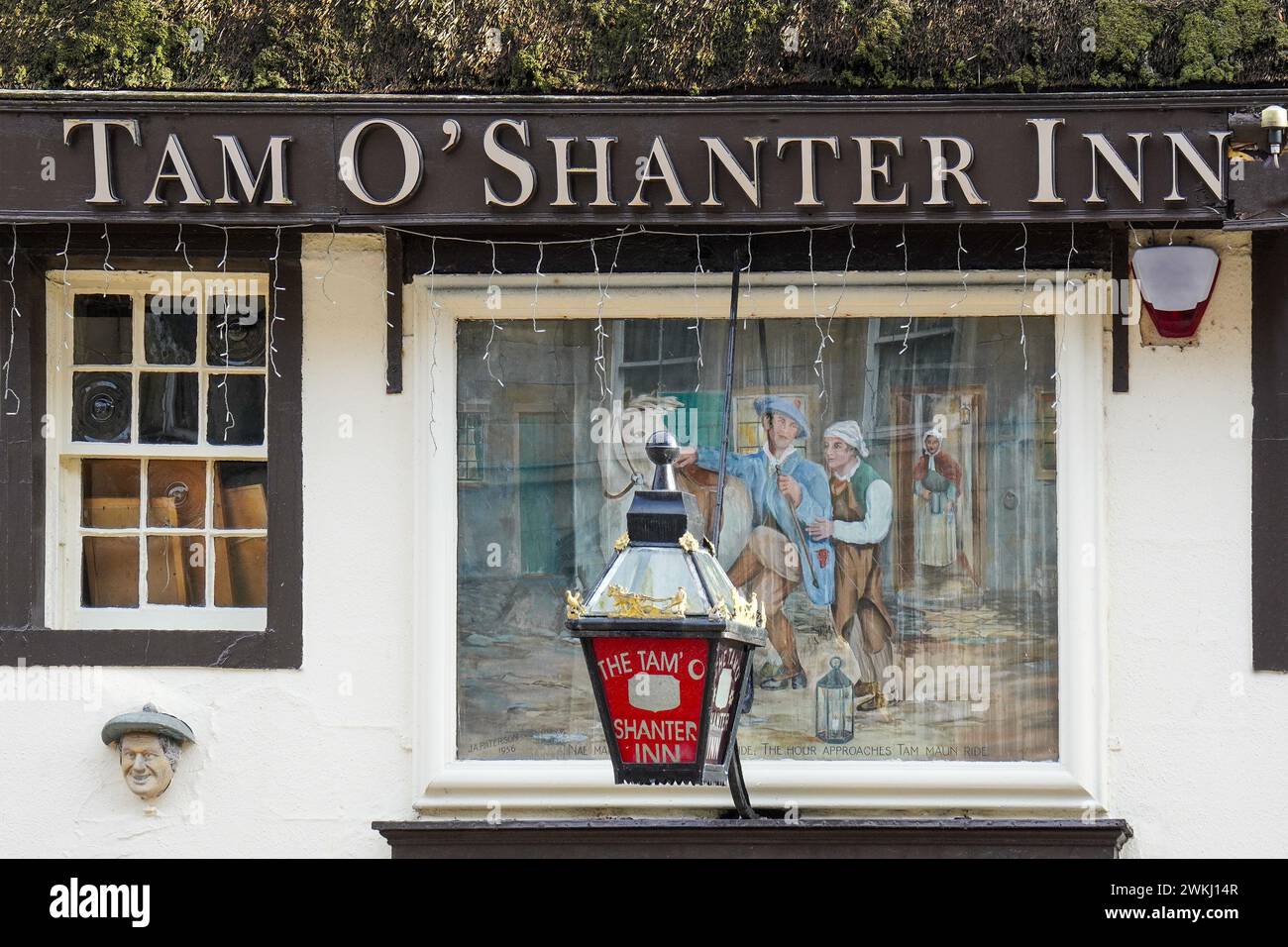 Front façade of the Tam O'Shanter Inn on High Street, Ayr, Scotland, UK ...