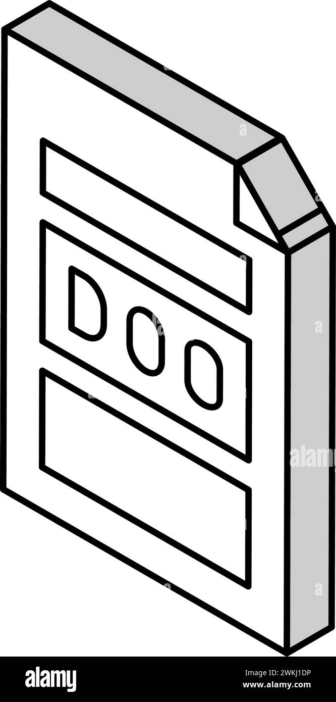 file document isometric icon vector illustration Stock Vector Image ...