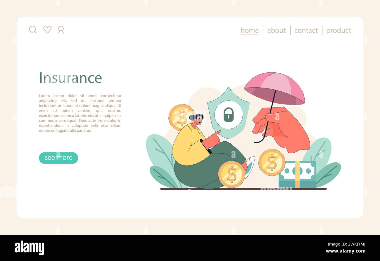 Insurance concept. Safeguarding financial assets with comprehensive ...