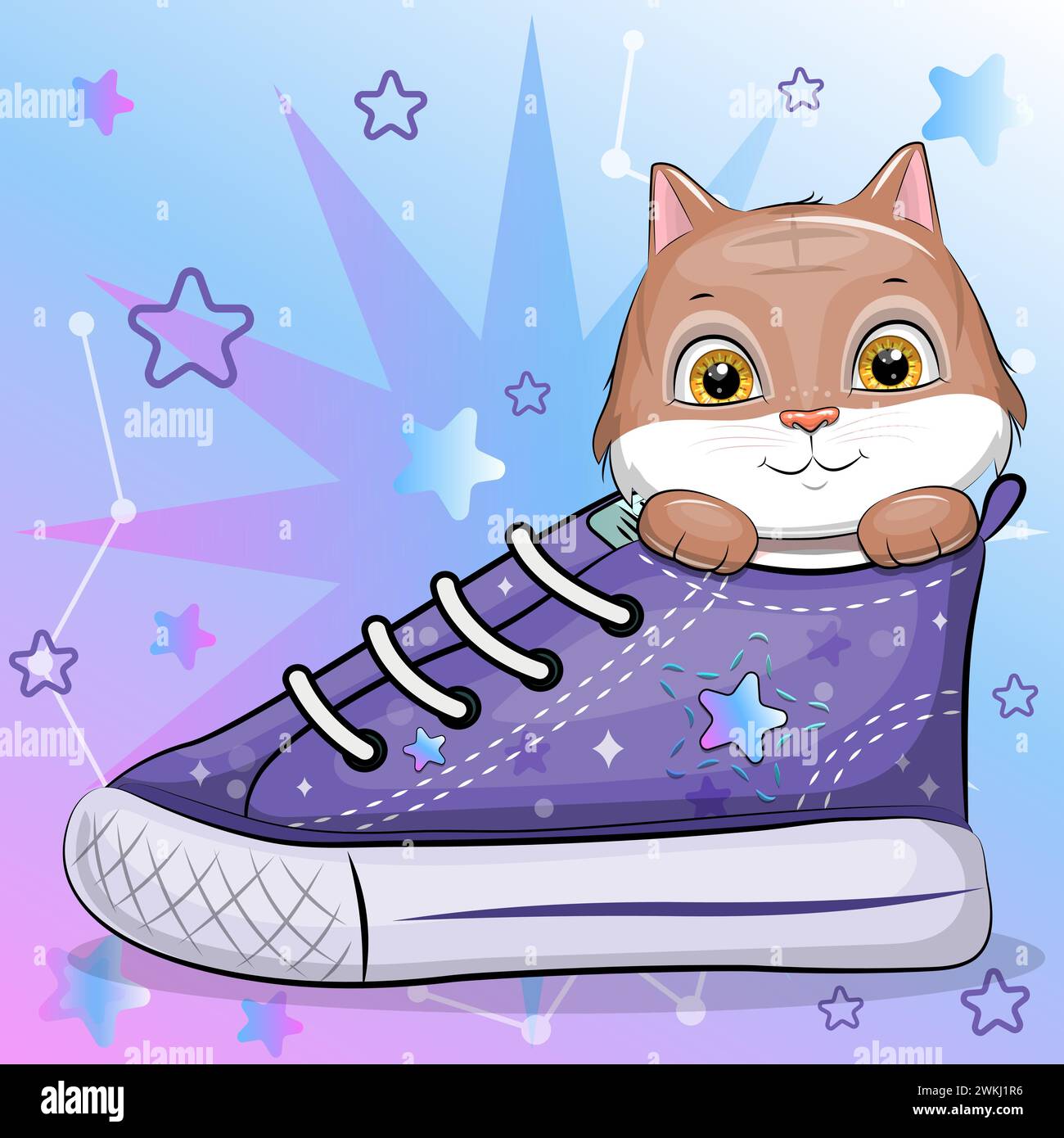 Cute cat with sneaker Stock Vector Images - Alamy