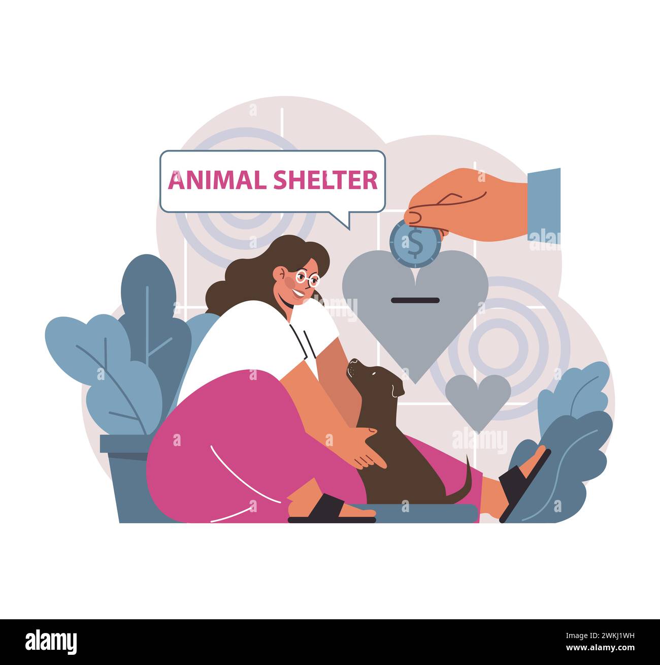 Charity and charitable foundation. Animal shelter donation. Volunteer ...