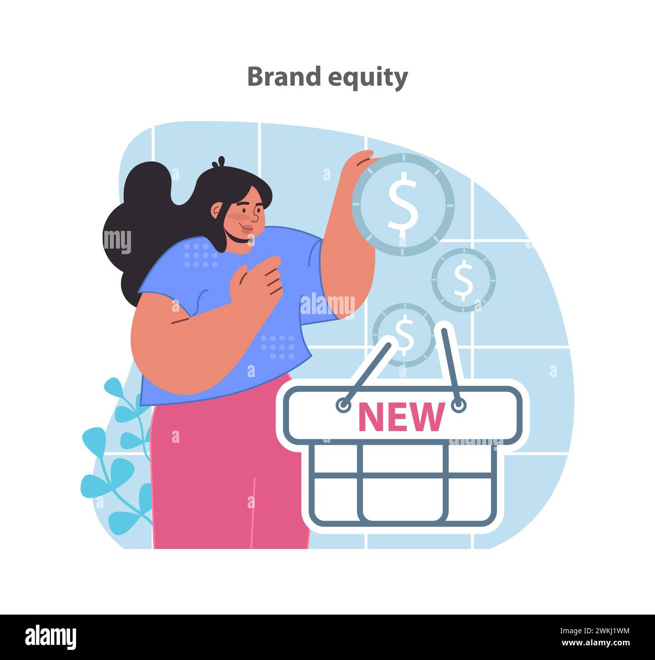 Brand equity concept. Illustrating financial value and new ...