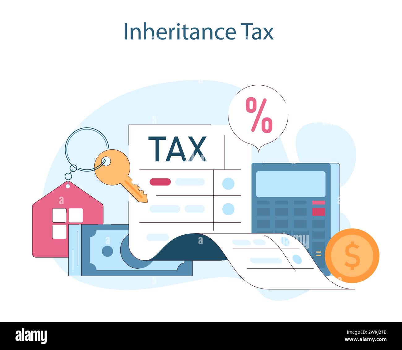 Inheritance tax. An illustration simplifying tax calculations on estate ...