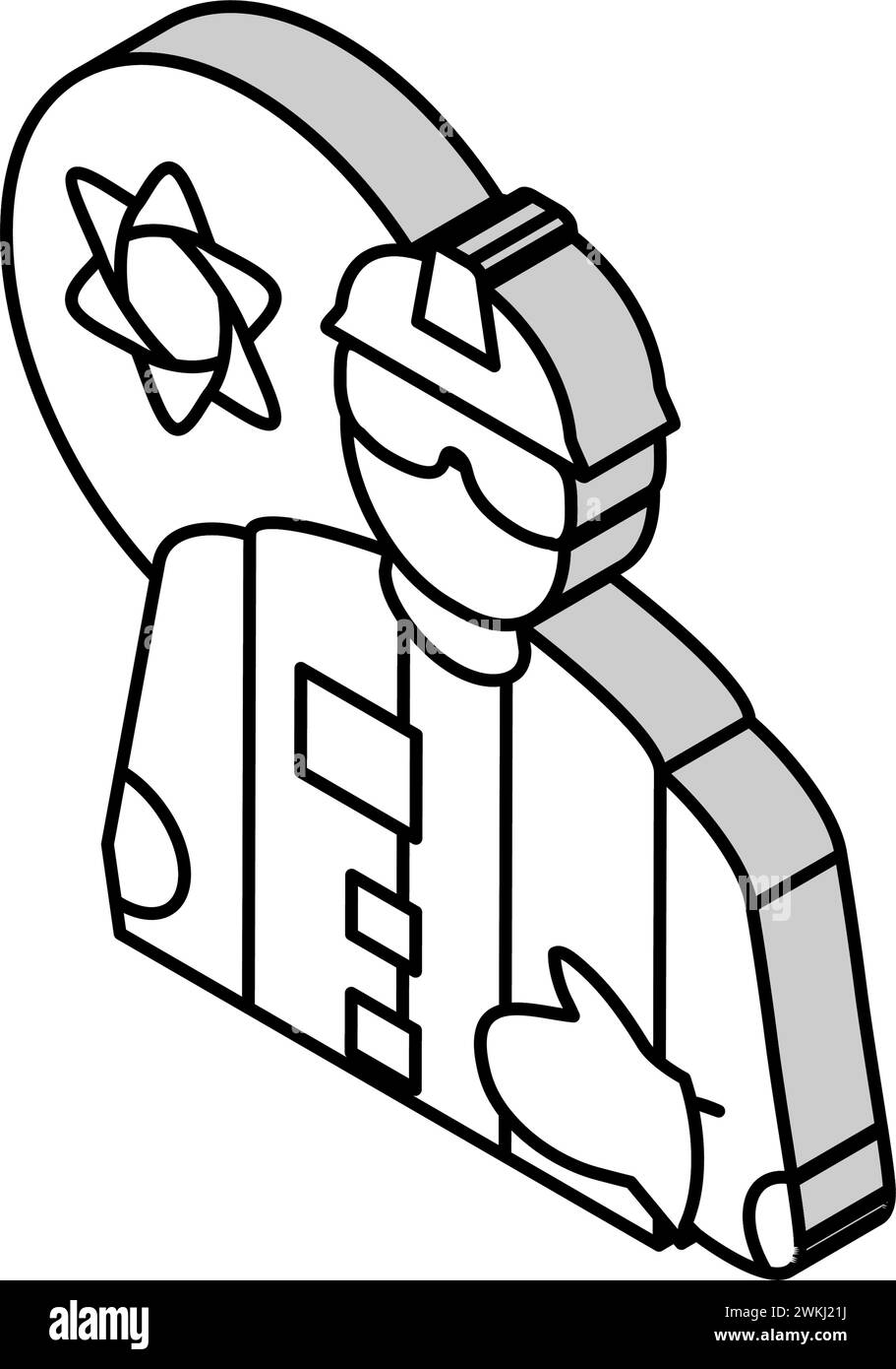 nuclear engineer worker isometric icon vector illustration Stock Vector ...