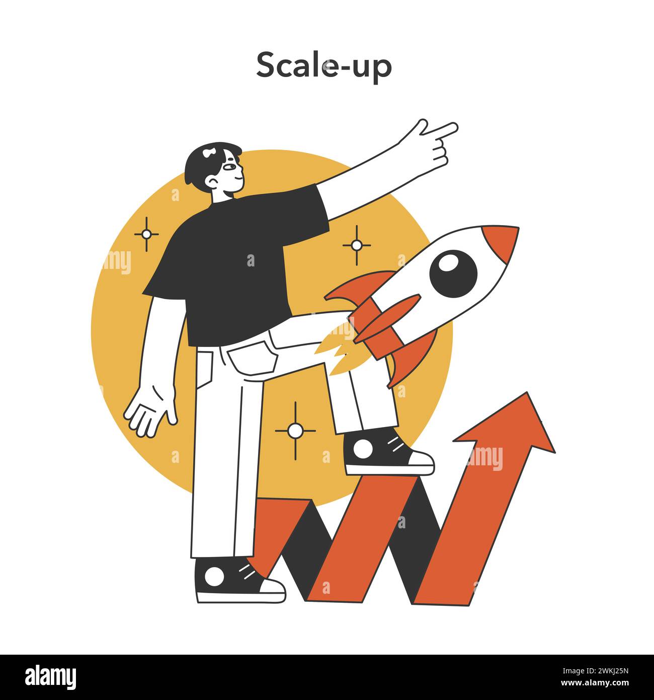 Entrepreneurial ascent concept. A visionary leader powering up with a ... Entrepreneurial ascent concept. A visionary leader powering up with a ...