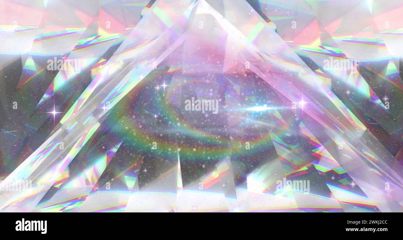 Image of space and stars over crystal Stock Photo - Alamy