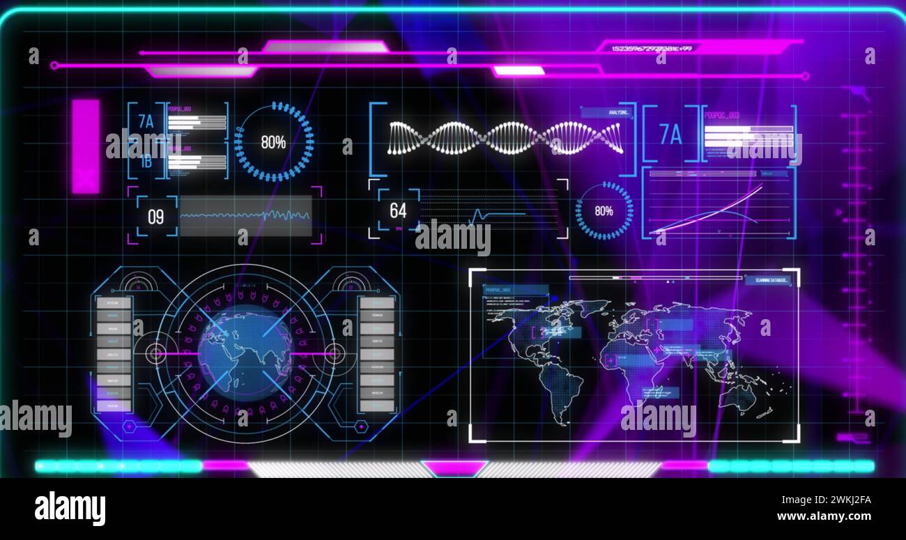 Image of data processing on interface Stock Photo - Alamy