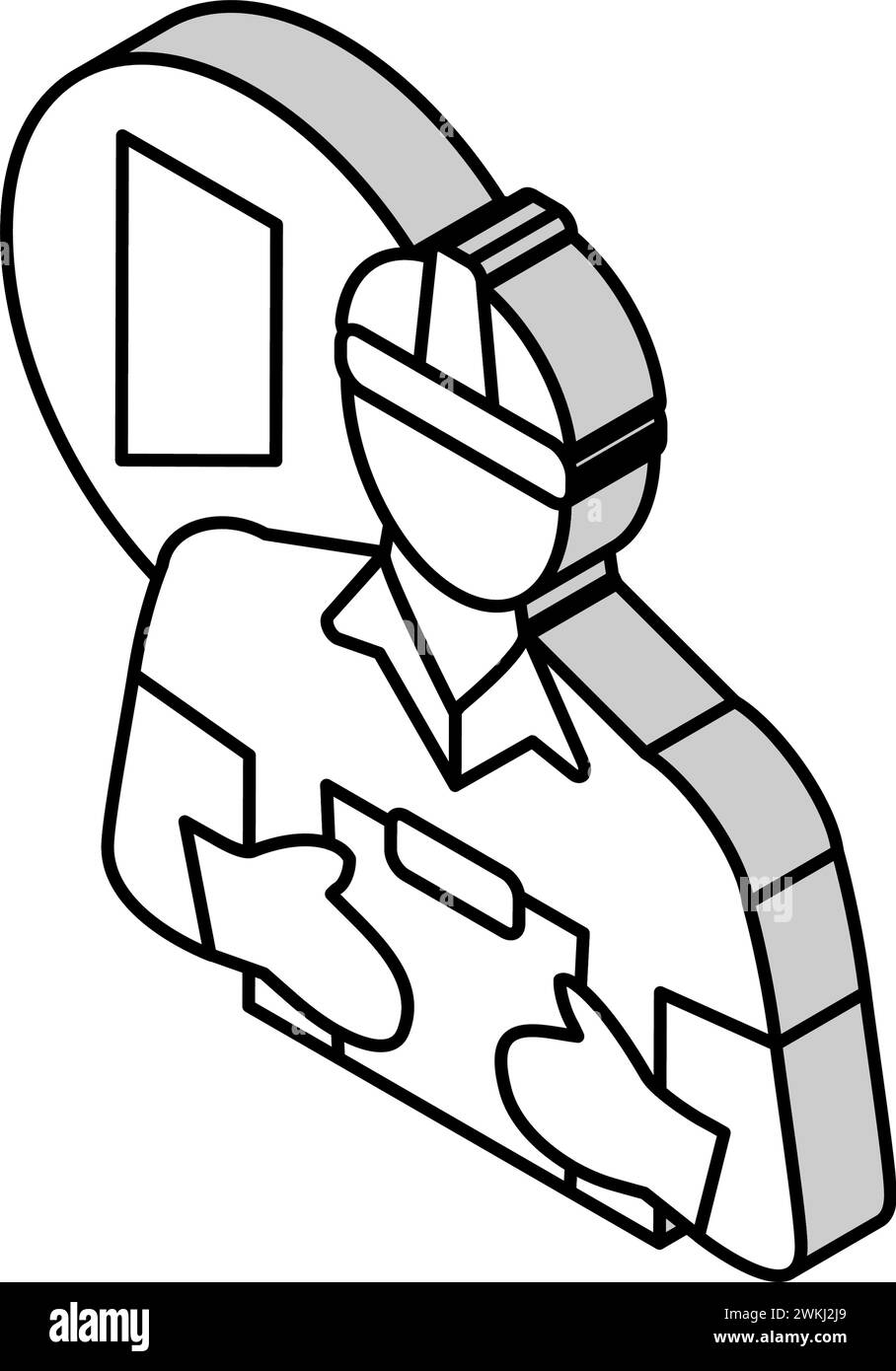 engineer construction worker isometric icon vector illustration Stock ...