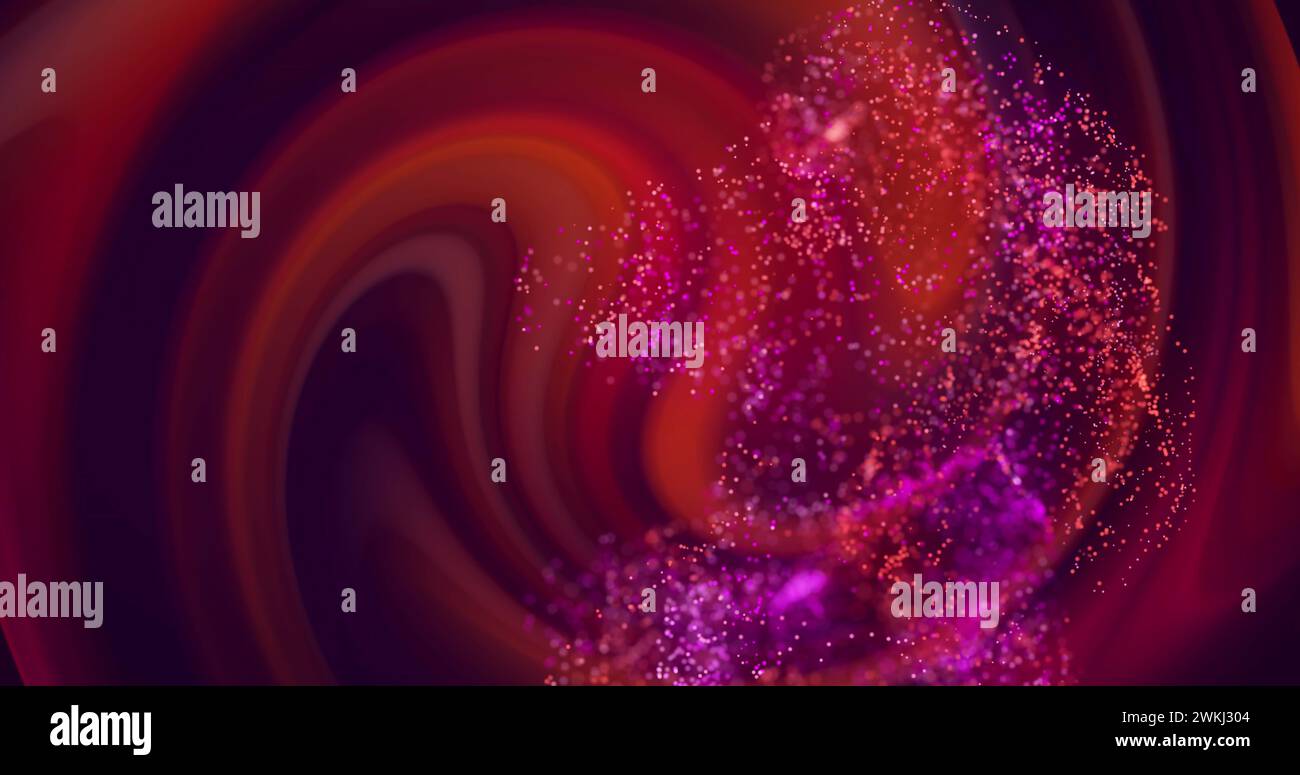 Image of moving glowing lights and waves over black background Stock Photo - Alamy