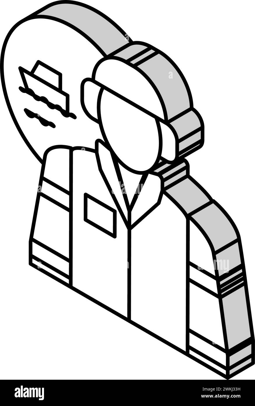 marine engineer worker isometric icon vector illustration Stock Vector ...