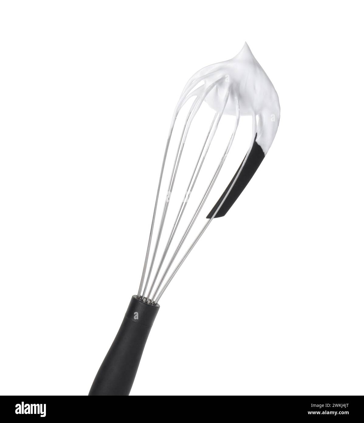 Whisk with whipped cream isolated on white Stock Photo - Alamy