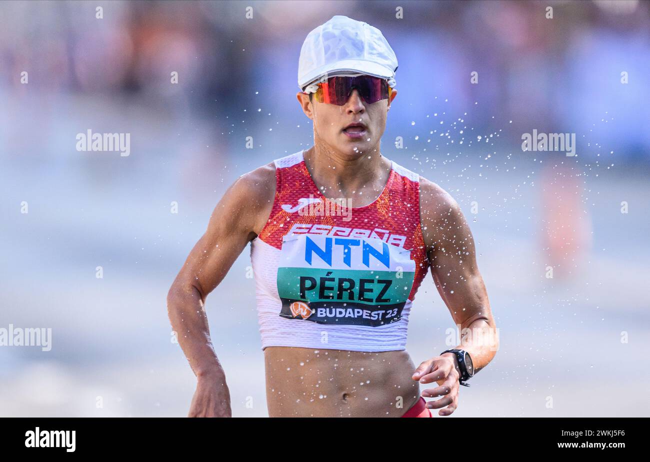 Maria Perez participating in the 35 KILOMETRES RACE WALK at the World Athletics Championships in ...
